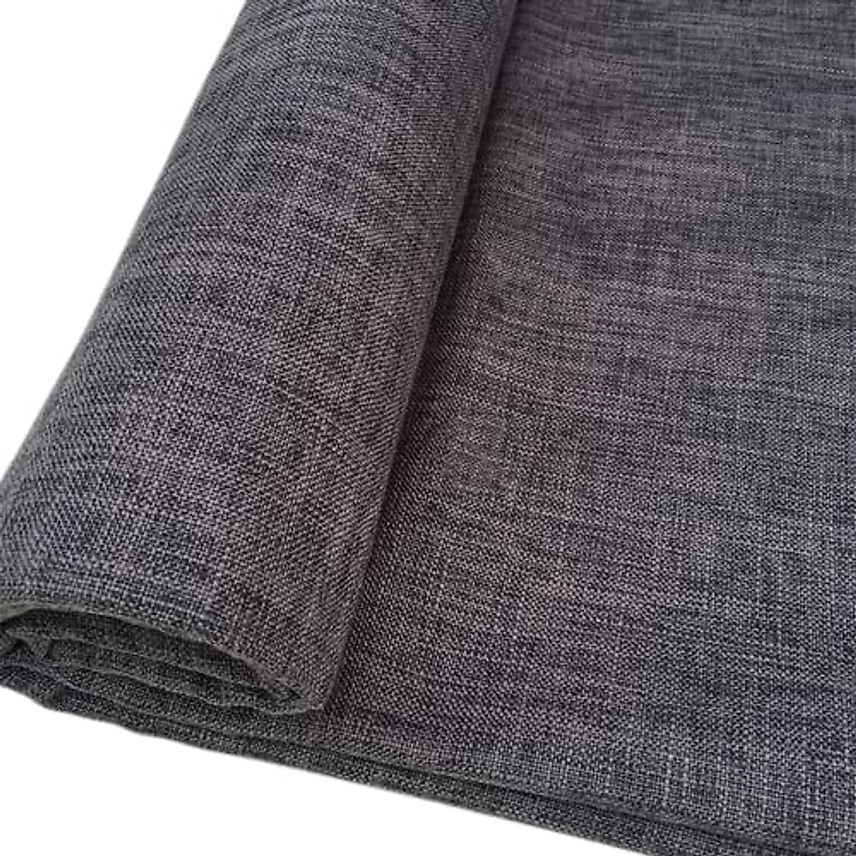 TinaKim Canvas Upholstery Fabric, Faux Slub Linen Cloth Material, for Couch Chair Seat Repair (Dark Grey, 3 Yard (57x 108 inch))