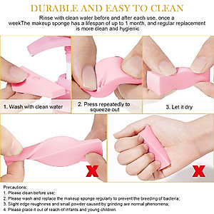 AUAUY 48 Pcs Makeup Sponge Wedge Shaped Blender, Mini Applicator Wedges, Non-Latex Cosmetic Puff, Cosmetic Wedges Beauty Blender Sponges, For Foundation Liquid Cream - Pink&Beige