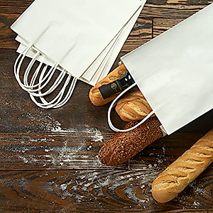 White Kraft Paper Bags with Handles Bulk - Gift Bags Medium Size for Paper Shopping Bags, Party Bags, and Bags for Small Business (8"x4.75"x10" - White Gift Bags Bulk Medium Size 100 Bags)