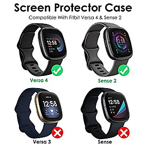 KIMILAR 3-Pack Screen Protector Case Compatible with Fitbit Sense 2/Versa 4, Ultra-Thin Soft TPU Plated Bumper All-Around Full Cover Protective Cases for Sense 2 Advanced Smartwatch