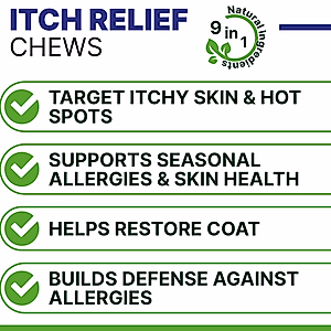 PAWSENTIAL Allergy Relief Dog Chews (240 Immune Treats) - Omega 3 + Colostrum + Probiotics - Itchy Skin Relief - Seasonal Allergies - Anti-Itch & Hot Spots - Immune Supplement - Made in USA