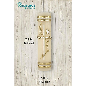 Cross with Flowers Mass Baptism Confirmation Wedding Candle Christening Godparents Vela Bautizo Cirio Matrimonio Confirmación