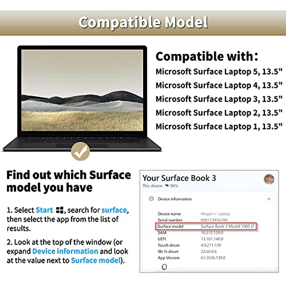 F FORITO 2-Pack Anti Blue Light Screen Protector Compatible with 13.5" Microsoft Surface Laptop 1/2/3/4/5 | Protect Your Eye & Reduce Glare | Anti Scratch & Anti Fingerprints