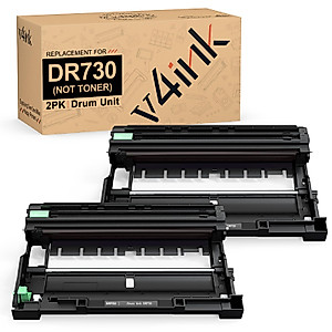 v4ink 2PK Compatible DR730 Drum Unit (NOT Toner) for Brother DR-730 DR-760 Drum for Brother HL-L2325DW HL-L2350DW HL-L2370DW HL L2390DW L2395DW DCP-L2550DW MFC L2690DW L2710DW L2717DW L2750DW Printer