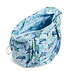 Vera Bradley Women's Cotton Glenna Satchel Purse, Turtle Dream - Recycled Cotton, One Size