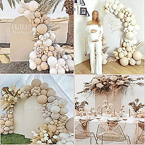 White Balloon Arch Kit,SCMDOTI Double Stuffed Pearl White Nude Neutral Balloon Garland Kit for Boho Party, Baby Shower Decoration, Birthday, Weddings, Neutral Gender Reveal Party Deco