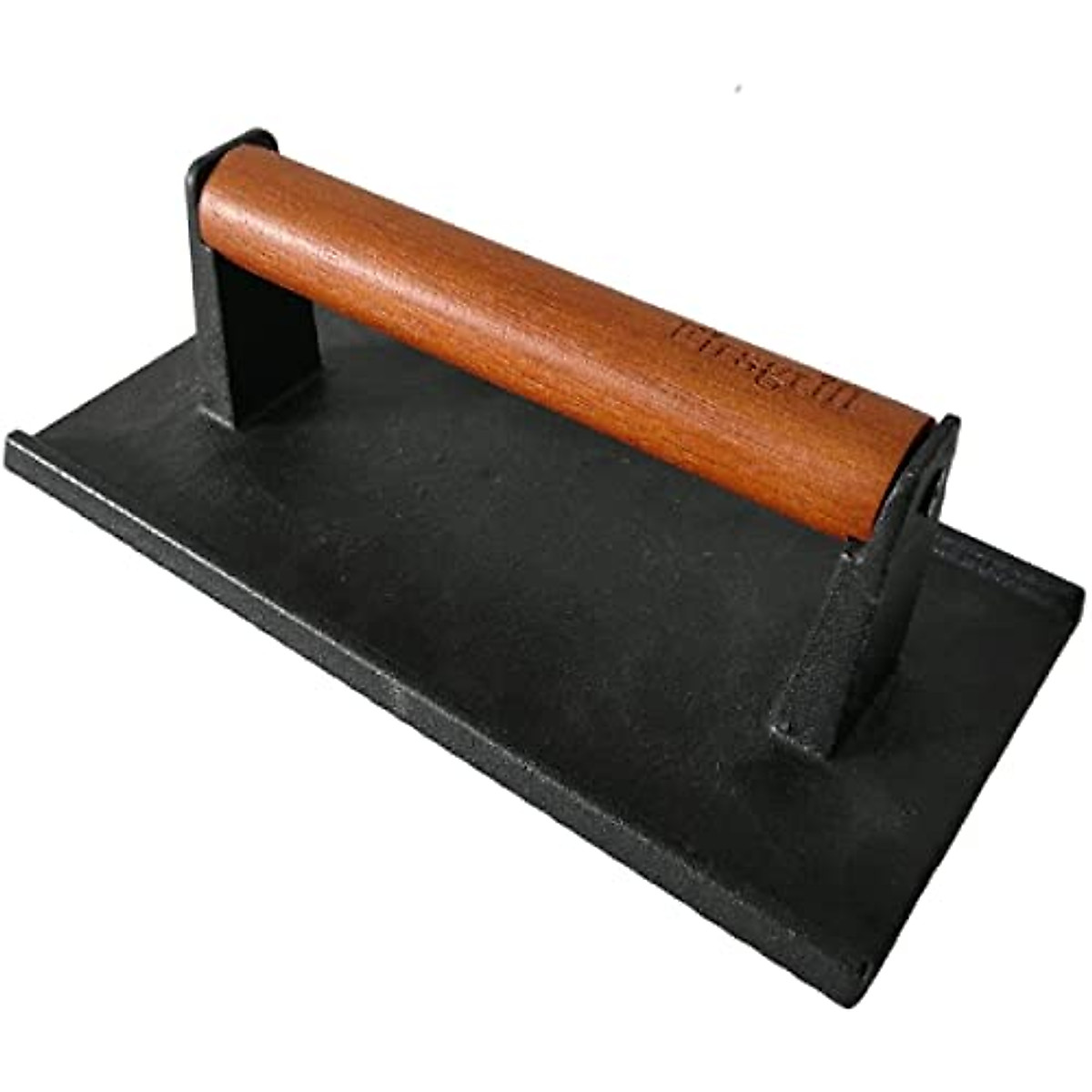 Firsgrill Burger Press 7.08" Round & 8.3‘’X4.3”Rectangle Heavy-Duty Cast Iron Smash Meat Steak With Wood Handle for Blackstone Camp chef Pitboss Weber Treager Griddle Grills (Round & Rectangle)