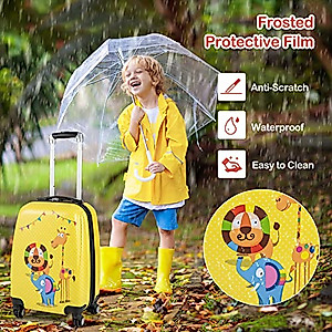 INFANS Kid Luggage Set, 12’’ Travel Backpack and 18’’ Carry on Suitcase with Rolling Spinner Wheels for Children Boys Girls, 2 Pcs Trolley Case Gift for Toddlers, Unicorn