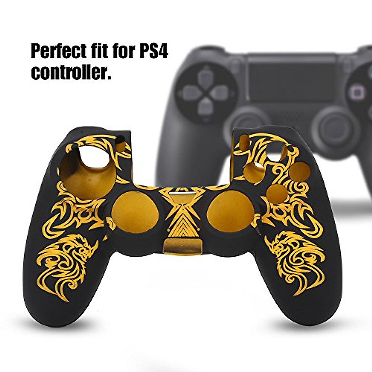 Bewinner Gamepad Controller Cover Silicone Cover for PS4 Controller, Cover Protective Covers for PS4, Cover Case Silicone Cover Protector Accessories for PS4 Controller(Yellow)