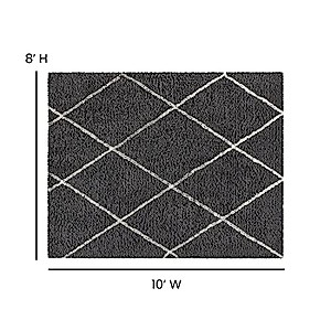 Flash Furniture Shag Style Diamond Trellis Area Rug - 5' x 7' - Ivory