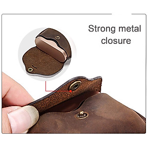 for wf-1000xm3 Case, Personalized wf-1000xm3 Leather case with Carabiner, Genuine Leather Protective Case Cover Shockproof for So-ny WF-1000xm3 Case Wireless Charging Case (Blank, Coffee)