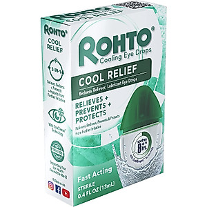 Rohto Cool Cooling Eye Drops, Dual Action, 0.4 Ounces each (Pack of 7)
