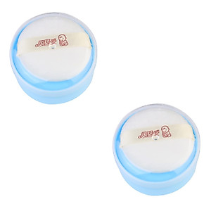 STAHAD 2pcs Box Body Powder Box Plastic Box Sponge Powder Puff Holder Child