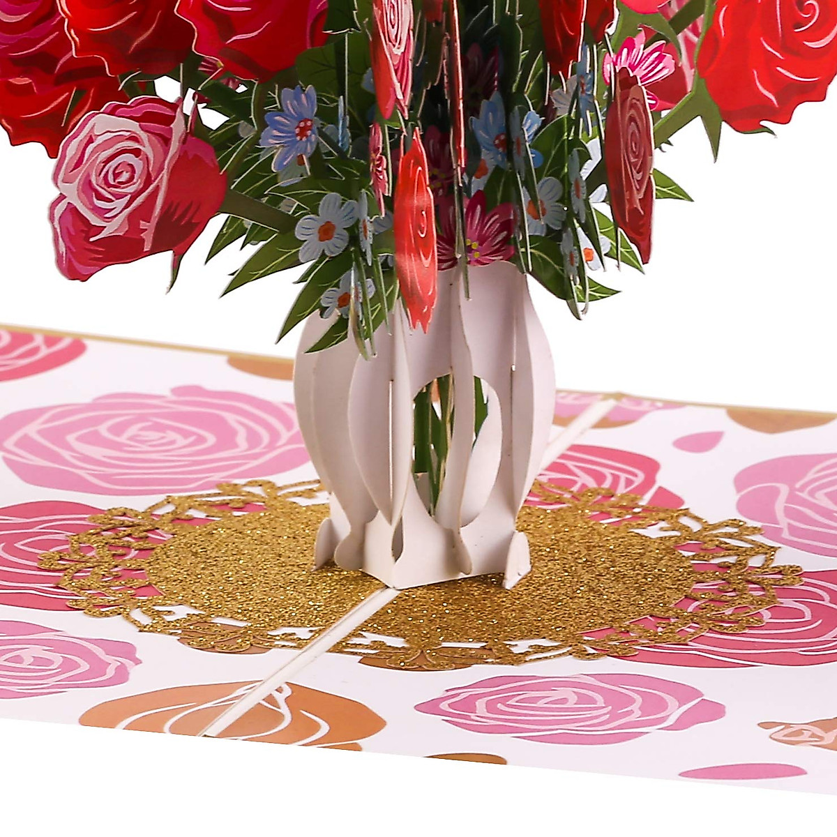 TRUANCE Pop Up Card, Greeting Card, Rose Bouquet Flowers, For Mother's Day, Fathers Days, Anniversary Card, Birthday Card, Love Card, Valentine Cards, Thank You Card, All Occasions