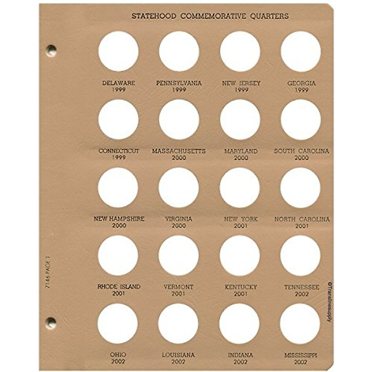 Dansco US Statehood Quarter with Territories Date Set Coin Album 1999-2009 #7146
