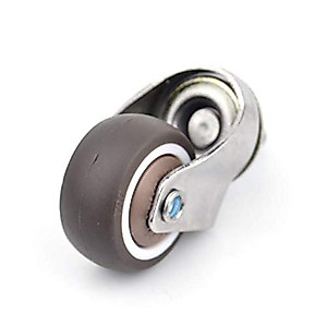 Norgail 1 Inch Small Tiny Shopping Cart Wheel Replacement Swivel Caster Wheels Soft Rubber TPE M6x 15mm Mini Threaded Stem Caster Wheel, 33lb/15kg Load Capacity, Set of 4