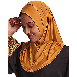 GladThink Women Girl Muslim Long Hijab Camel