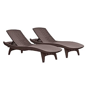 Keter 211045 Pacific Sun Lounger Set of 2, Brown