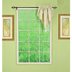 Today's Curtain Lexington Ascot 40" W x 25" L, Ecru/Sage