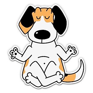 Yoga Dog - 5" Vinyl Sticker - for Car Laptop I-Pad - Waterproof Decal