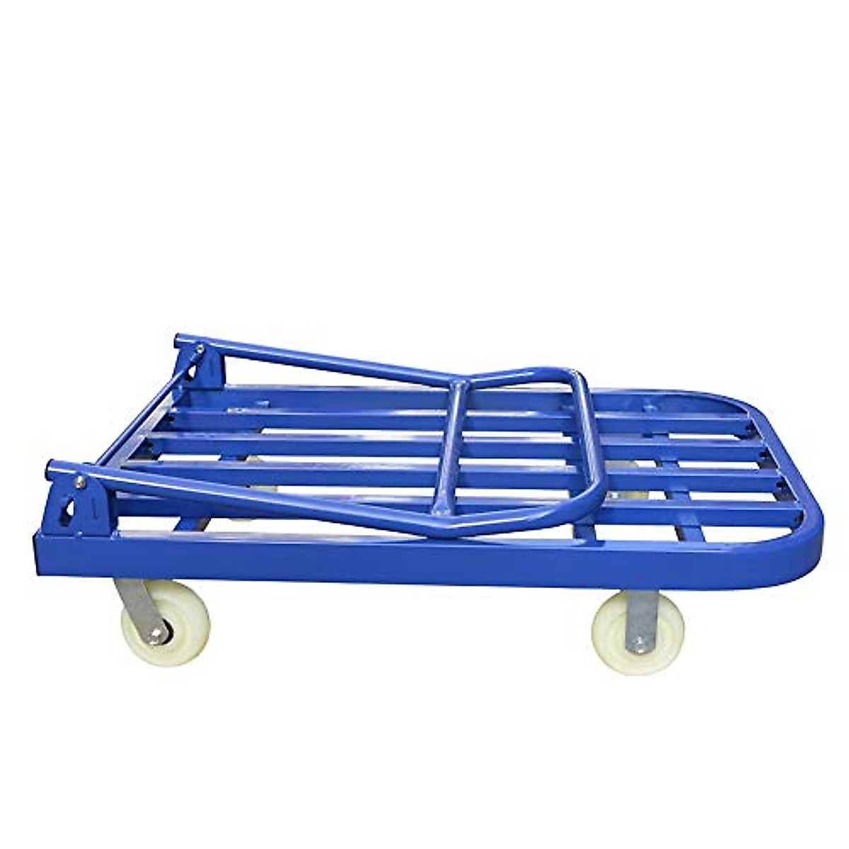 Teerwere Portable Folding Handcart Portable Folding Hand Trolley 360° Rotating Cart for Luggage Personal Travel Shopping Auto Moving Multi Function Folding Handcart (Color : Blue, Size : 120X65CM)