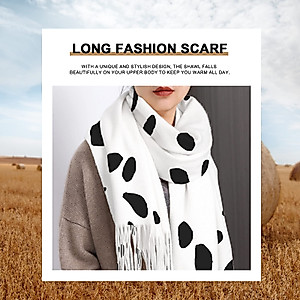 merahans Women's Dalmatian Print Scarf Pashmina Shawls and Wraps Comfortable Long Scarf Winter Warm Scarves
