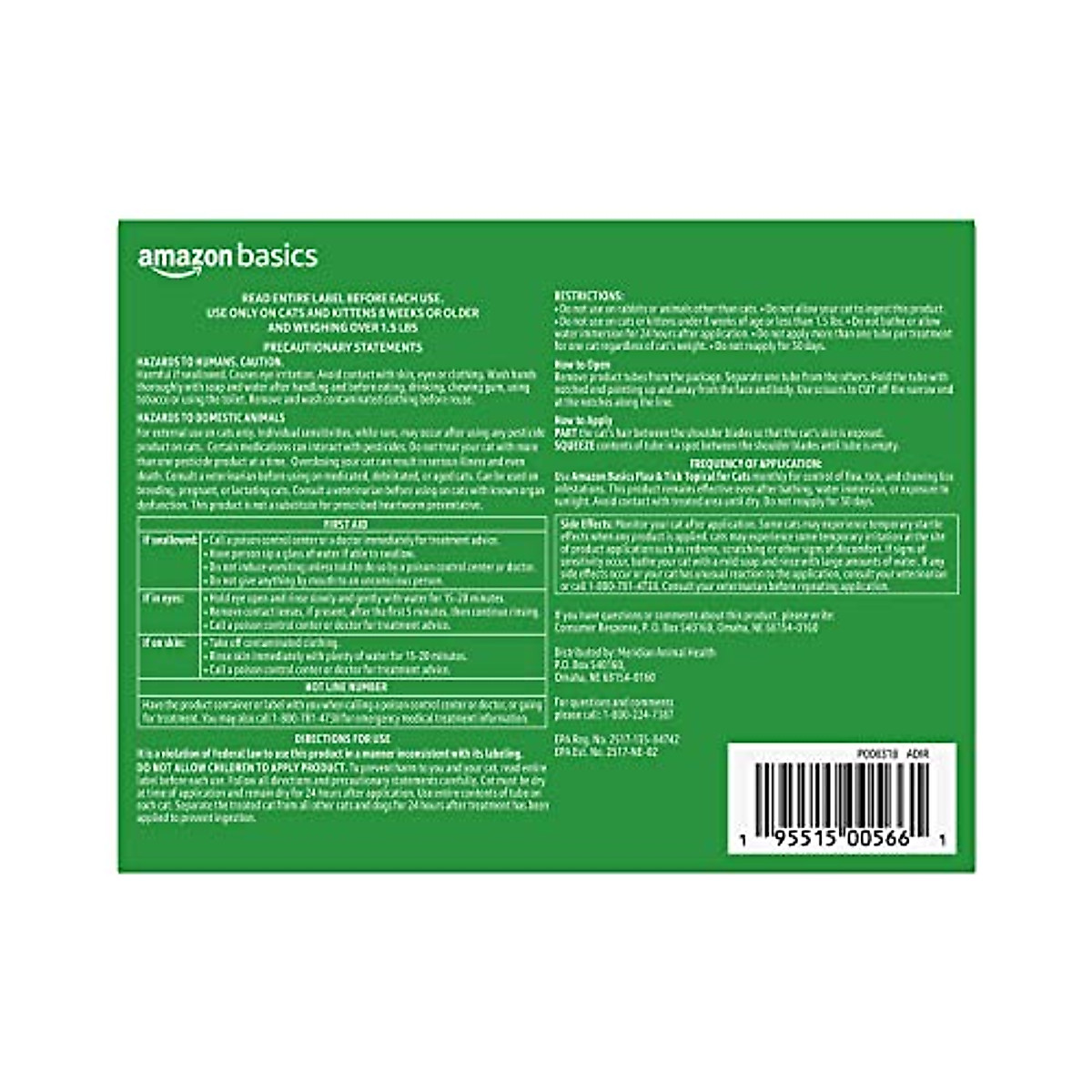 Amazon Basics Flea and Tick Topical Treatment for Cats (over 1.5 pounds), 3 Count (Previously Solimo)