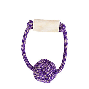 Crazy Tails Dog Chew Rope Toy for All Puppy Breeds Toys for Teething Small Dogs-Ring Ball with Bone