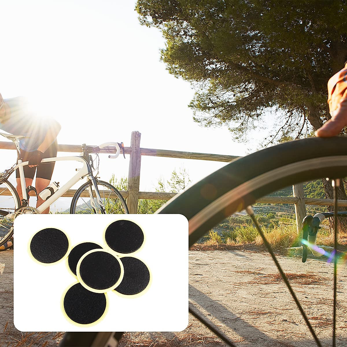 EDIONS Bike Inner Tube Patch Kits, Bicycle Tire Repair Kit with Glueless Self-Adhesive Patches, Vulcanizing Patches, Metal Rasp, Portable Storage Box for Bicycle, Motorcycle, Inflatable Rubber (Set 2)