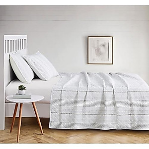 Cottage Classics Warm Hearth Stripe Quilt Set, King, Tan 3