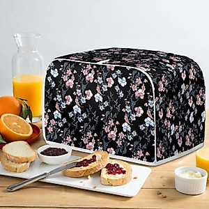 NETILGEN 4 Slice Toaster Dust Cover Bread Toaster Oven Dustproof Cover Kitchen Bakeware Protector Dustproof Fingerprint Protection Gift for Mom Wife Friends, Floral