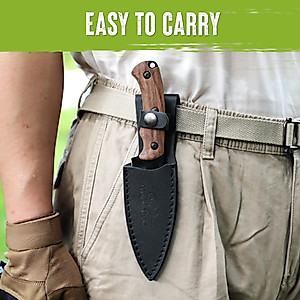 MOSSY OAK 8.5-inch Full-tang Fixed Blade Knife with Sheath, Stainless Steel Blade, Outdoor Knives for Survival, Camping, Hiking (G10 Handle-Brown)