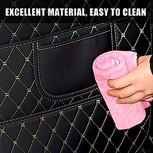 Aiydachy Kick Mats Back Seat Protector 2 Pack Car Back Seat Cover Premium Fabric Odor Free Protect Your Leather Seat with 2 Storage Pocket