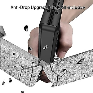 DALUZ Compatible with Galaxy Z Fold 5 Case with Built-in Hinge Protection, Full Body Protect Hard PC Heavy Duty Shockproof Phone Case for Z Fold 5 with Screen Protector and Convenient Kickstand Black