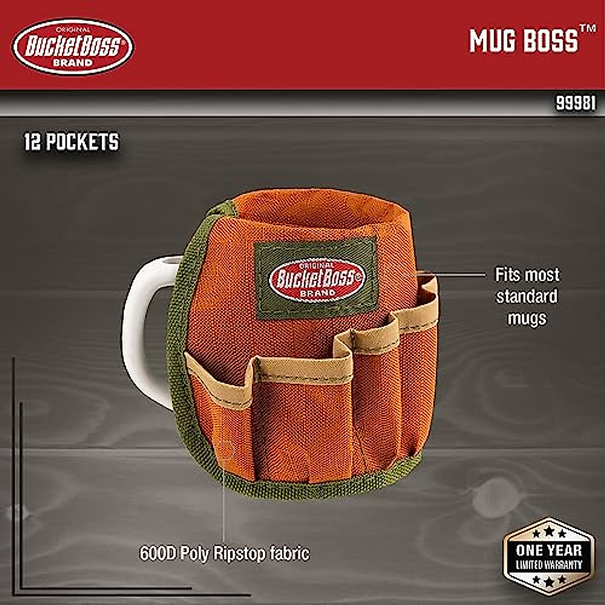 Bucket Boss - Mug Boss, Bucket Organization (99981D24), Brown, 10 ounce
