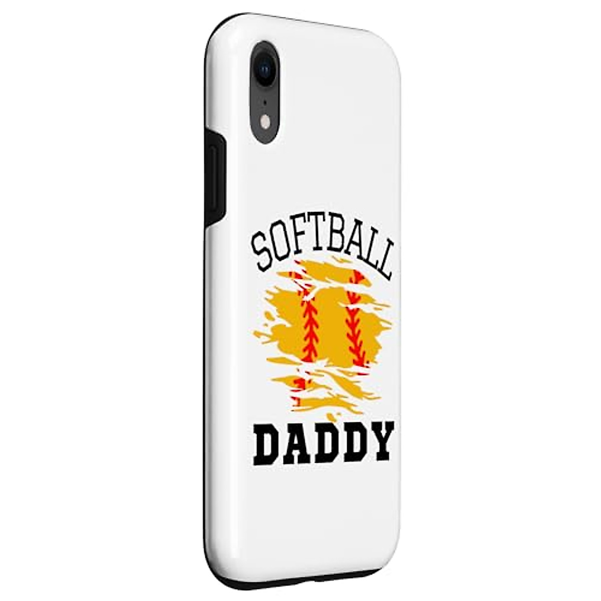 iPhone XR Softball Daddy For Men Family Matching Yellow Softball Daddy Case