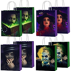 16pcs Horror Beetleju Halloween Party Decorations Paper Bags Double-side Halloween Goodie Bags Horror Theme Halloween Party Paper Bags Decor with 4 Different Style Scary Halloween Party Supplies