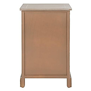 SAFAVIEH Home Collection Carrie White Wash/ Natural Wicker 3-Drawer Storage Nightstand Side Table (Fully Assembled)