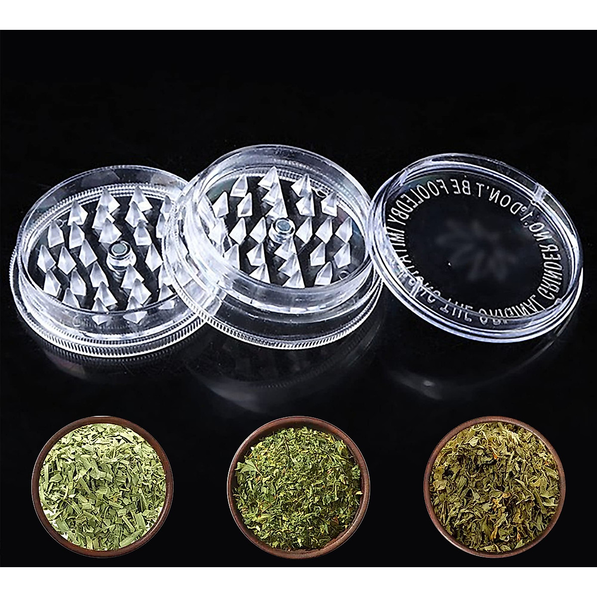 3 Pack Herb Grinder For Manual, 2.3in Small Spice Grinder With Storage, Portable And Disposable Plastic Grinder, Green