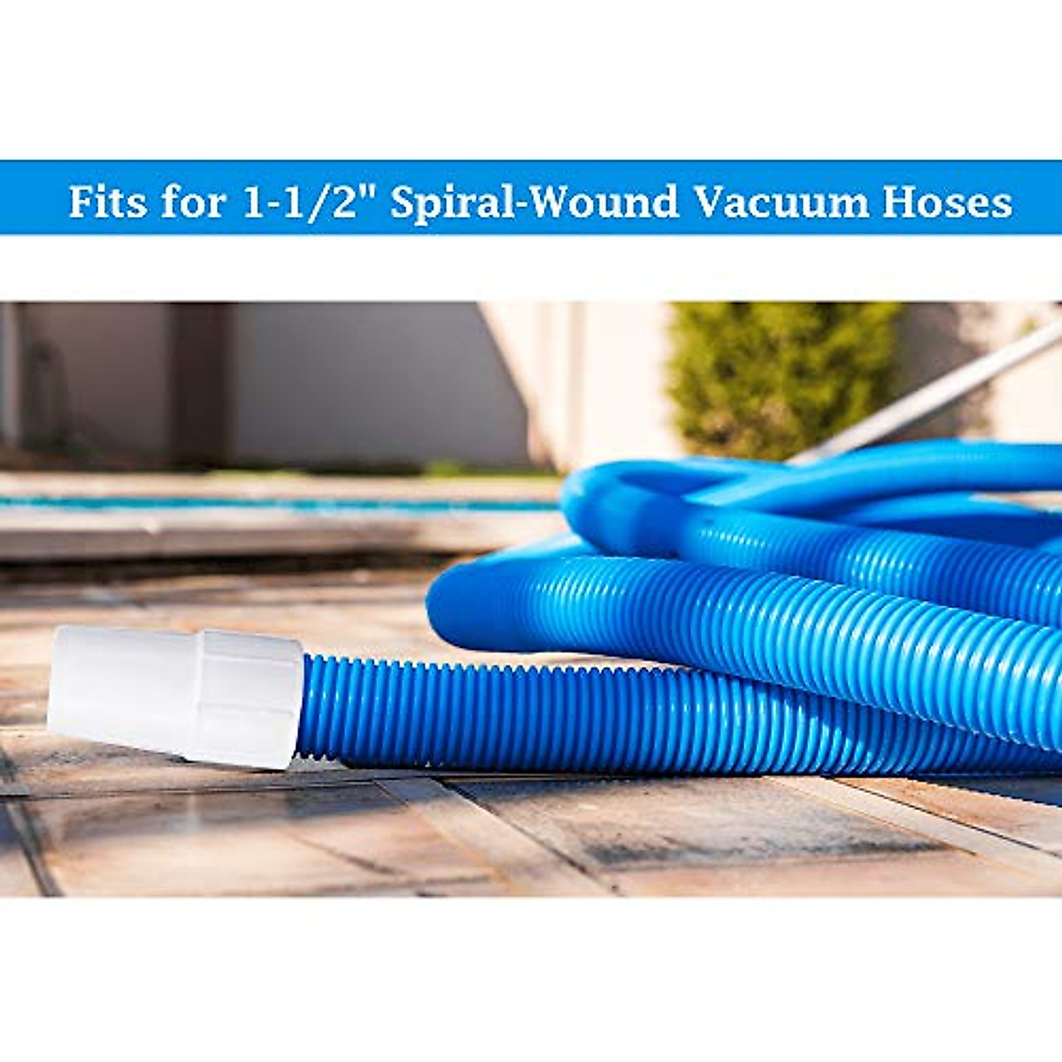 Gekufa Swimming Pool Vacuum Hose Cuff 1-1/2-inch for Spiral-Wound Vacuum Hoses, Pool Hose Cuff 1.5’’