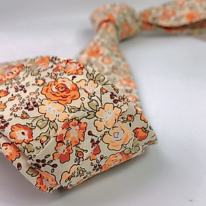 Mantieqingway Men's Cotton Floral Neck Tie 2.56'' Printed Skinny Tie