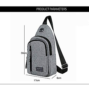 Small Sling Bag Crossbody Chest Shoulder Water Resistant Travel Bag for Men Women Boys With Earphone Hole (Blue)