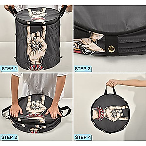 Rock N Roll Hand Pop Up Laundry Hamper Collapsible with Lid Dirty Clothes Hamper Laundry Basket Clothes Toy Books Organizer for Home, Kids Toy, Laundry Room