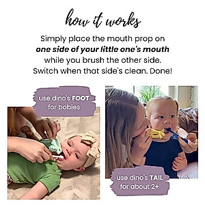 Brushing Buddy - 2-in-1 Silicone Teether and Brushing-Time Mouth Prop Toy to Make Baby and Toddler toothbrushing and flossing More Fun (Yellow)