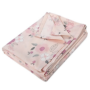 Wendy Bellissimo Super Soft Swaddle Receiving Blanket (35x40) with Hat or Headband for Baby Boy or Baby Girl (Pink Floral)