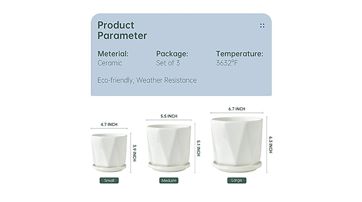 Modern Octagon Ceramic Plant Pots Set - Stylish Indoor & Outdoor Planters