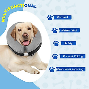 Dog Inflatable Cone Collar for Large Dogs,Grey