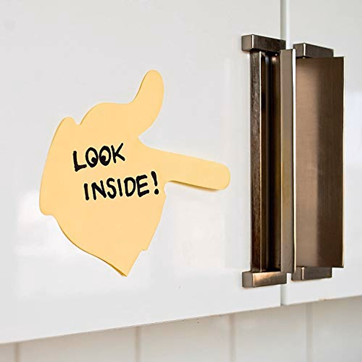 KKMO Fold Write Handy Notes Hand Shaped Sticky Notes Sticker 90 Sheets (Yellow Handy)