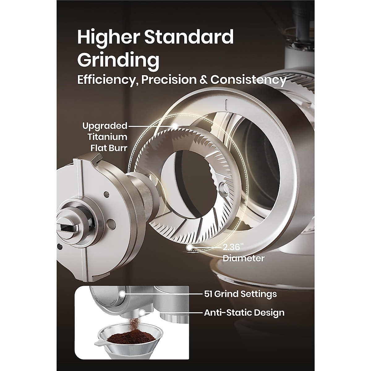 Gevi Professional Barista Coffee Machine | Smart Pour-over Drip Coffee Maker | Programmable Brew & Spin Speed | 51 Precise Grind Settings | Custom Recipes | Fast Heating Brewer for Home and Commercial