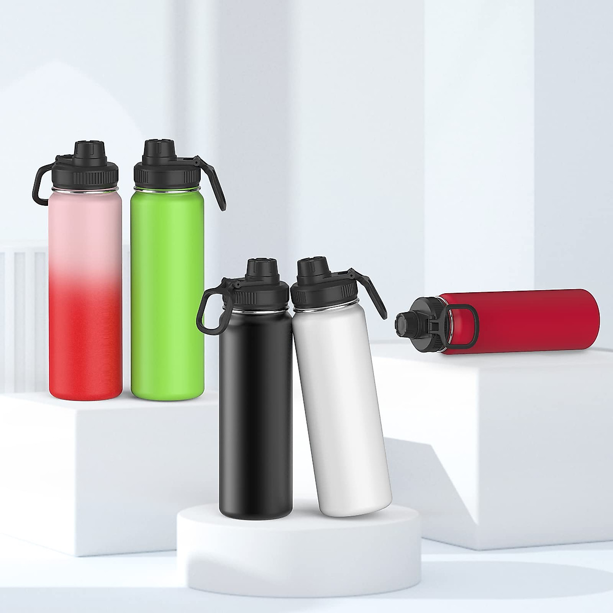 Stainless Steel Vacuum Insulated Flask, Leak-proof, BPA-free Double Walled Thermal Mug for Coffee & Tea, 0.76L Sports Water Bottle, Travel Water Bottle for Hot or Cold Drink, Pink…